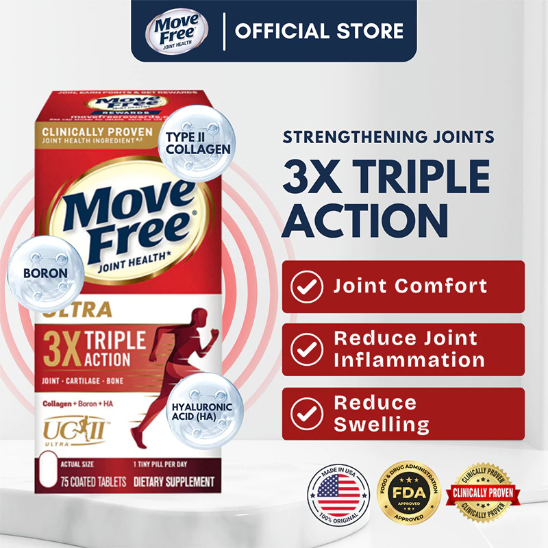 Schiff Move Free 3X Ultra Triple Action 75 Capsules เสริมสุขภาพข้อ ...