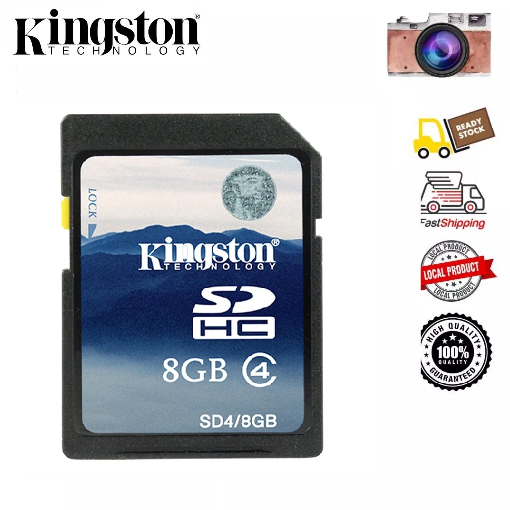 การ์ด kingston การ์ด SD ดั้งเดิม 8GB 4GB 2GB ความเร็วสูง SDXC Class 10 ...