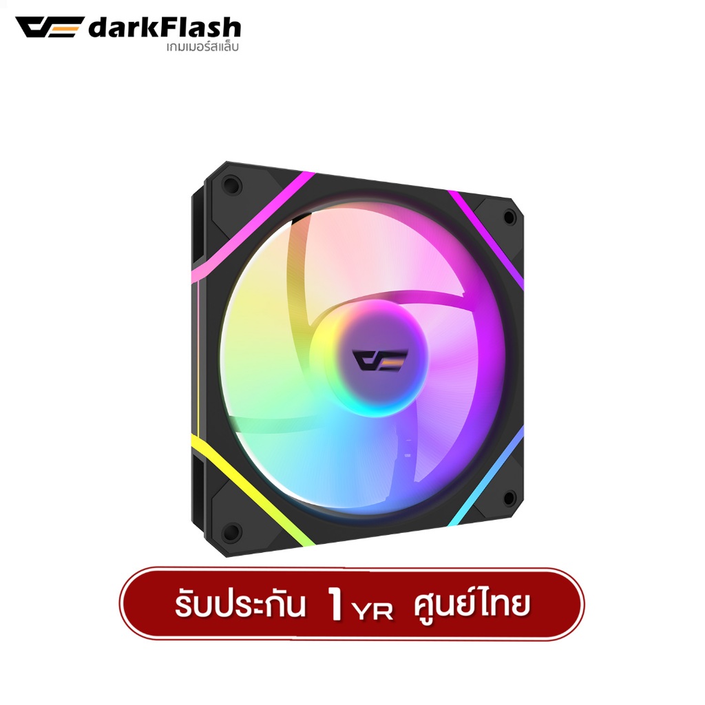 พัดลมระบายความร้อน DarkFlash DM12 Pro 12CM ARGB Cooling Fan รับประกัน 1 ...