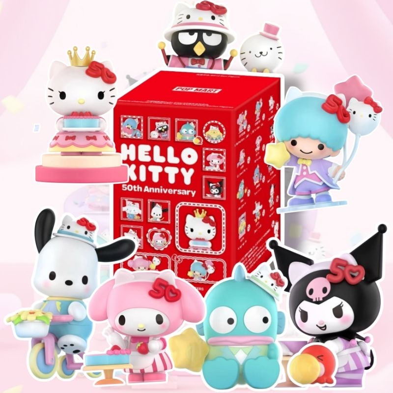 (แบบสุ่ม) Pop Mart x Hello Kitty 50th Anniversary Series Figures Sanrio ...