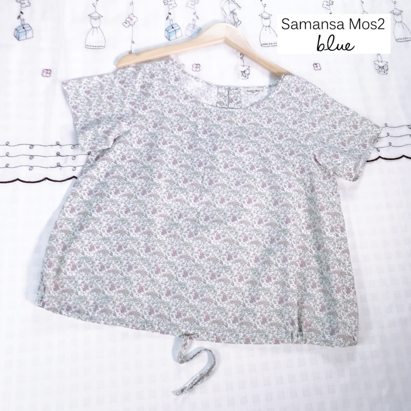 Samansa Mos2 เสื้อน่ารักลายดอก ผ้าฝ้ายผสมลินิน | Shopee Thailand
