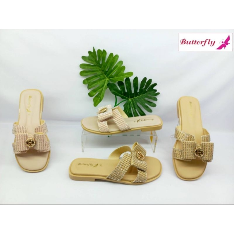 รองเท้าแฟชั่น butterfly รุ่น 1565--002 แตะส้นเตี้ย | Shopee Thailand