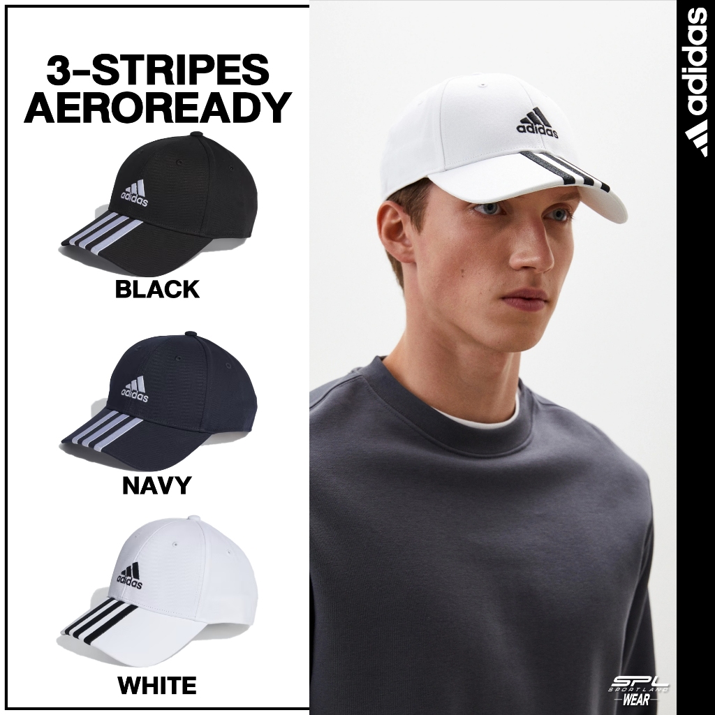 Adidas หมวกกีฬา หมวกเบสบอล ผ้าฝ้ายทวิล 3-Stripes Cotton Twill Baseball ...