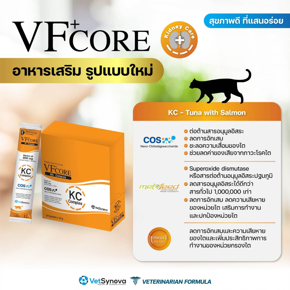🟠 Vf core KC ซองสีส้ม สูตรบำรุงโรคไต 30 ซอง ขนมแมวเลียบรรจุ ที่มีประโยชน์ บำรุงร่างกายสุนัขและ ...