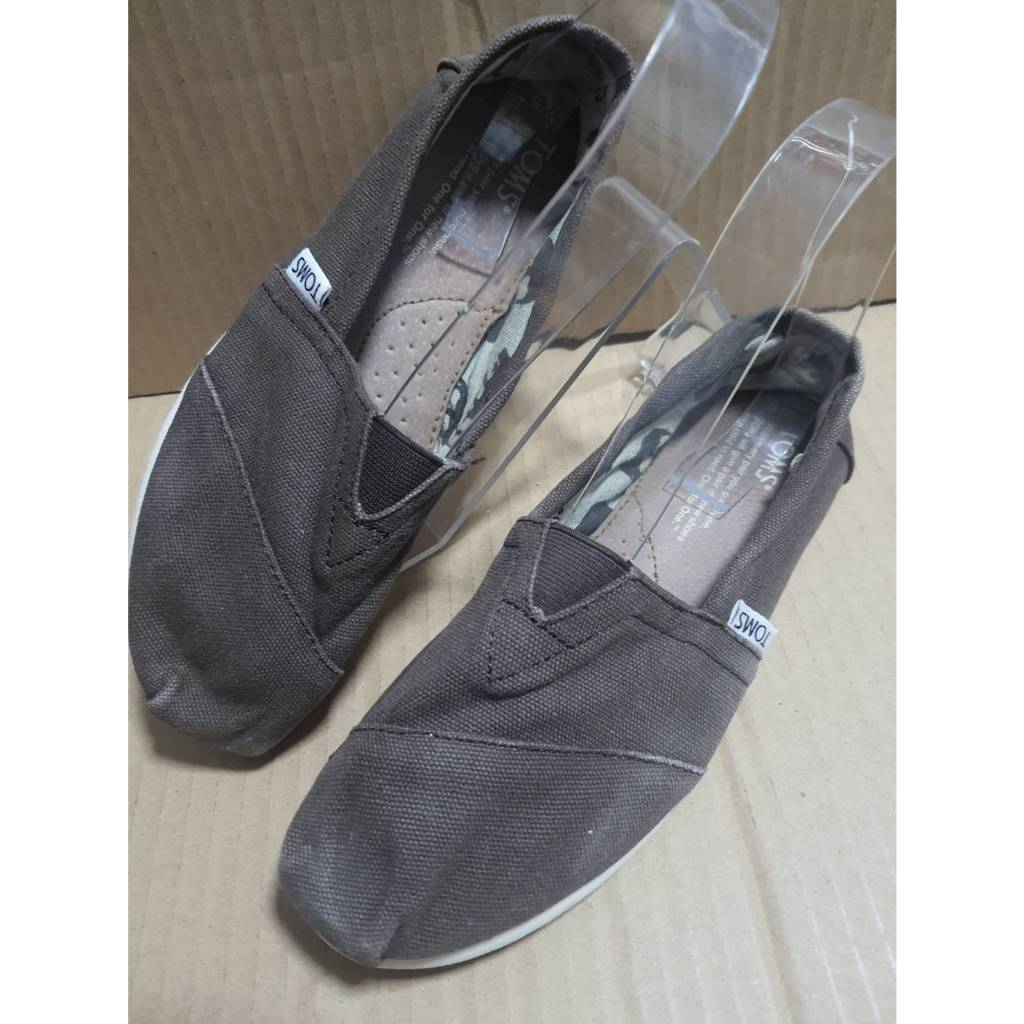 📌sale ️Toms รองเท้าผ้าใบแบบสวมสีน้ำตาลอ่อน size:w6/35.5/22.5 cm พื้นเดิม น้ำหนักเบา # มือสอง 266 ...