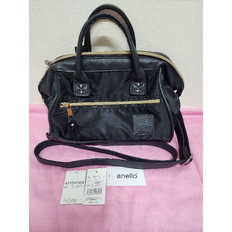 ไม่แท้คืนเงิน สภาพพร้อมใช้ มีใบเสร็จ Anello Boston 2 way pu leather ...