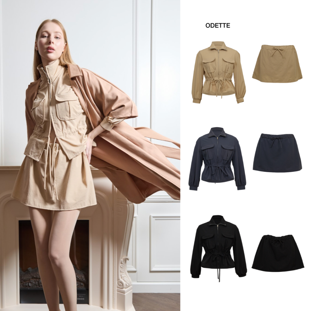 PETCHPLOY - Odette set เซ็ตเสื้อแจ็คเก็ตพร้อมกระโปรงทรงสปอร์ต ใส่คู่กันสวยเป๊ะ แยกใส่ก็เข้ากับ ...