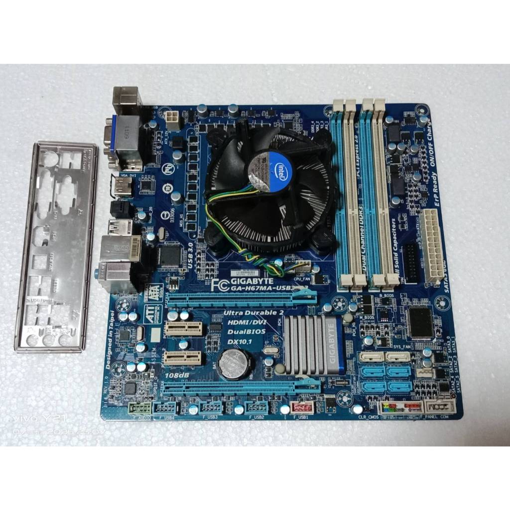 Mainboard 1155 Gigabyte GA-H67MA-USB3-B3 มีฝาหลัง + CPU Intel i5-3470 ...