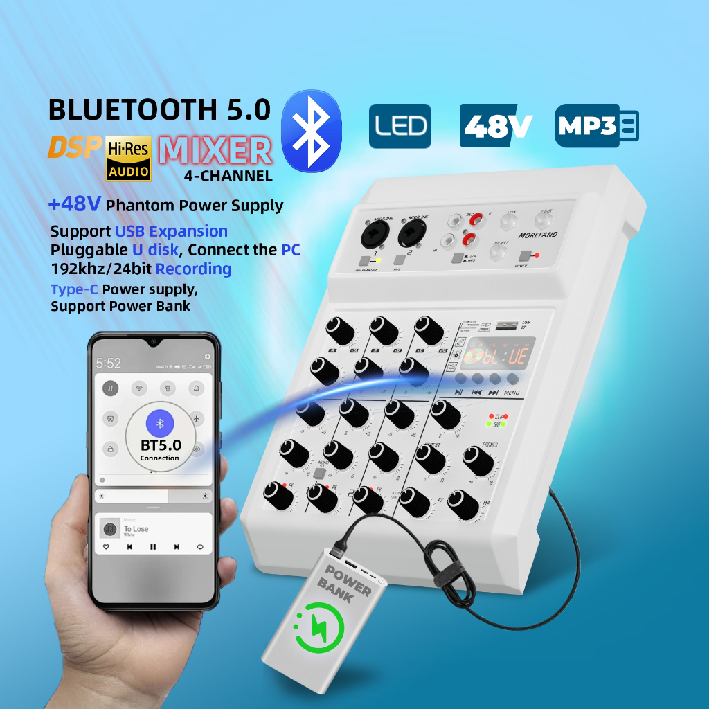 Audio mixer RE-405 สถานีปรับเสียงแบบพกพา mini บันทึก เวที ร้องเพลง ...