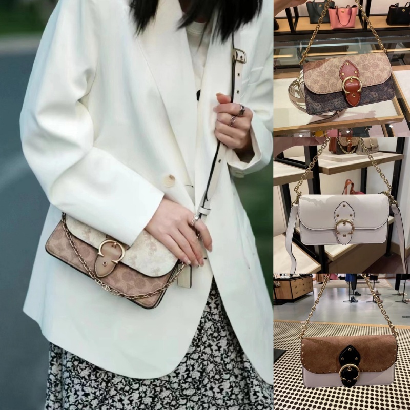 "ของแท้ 100%" COACH Beat Miniกระเป๋าสายโซ่ กระเป๋าถือแฟชั่นสตรีคลาสสิก ...