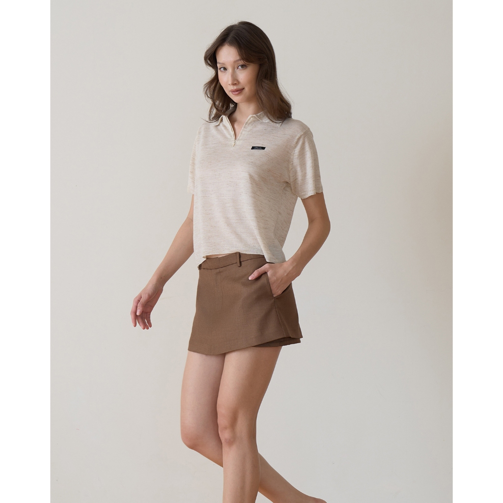 Patcha.co - Mini skort in dark grey กระโปรงกางเกง สีเทาเข้ม สีใหม่ สีน้ำตาล - PCCB021 | Shopee ...