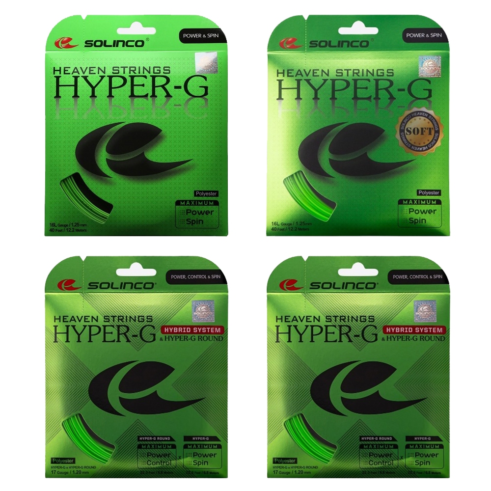 Solinco เอ็นไม้เทนนิส Hyper-G 16L/1.25mm,Hyper-G Hybrid System16L/1 ...
