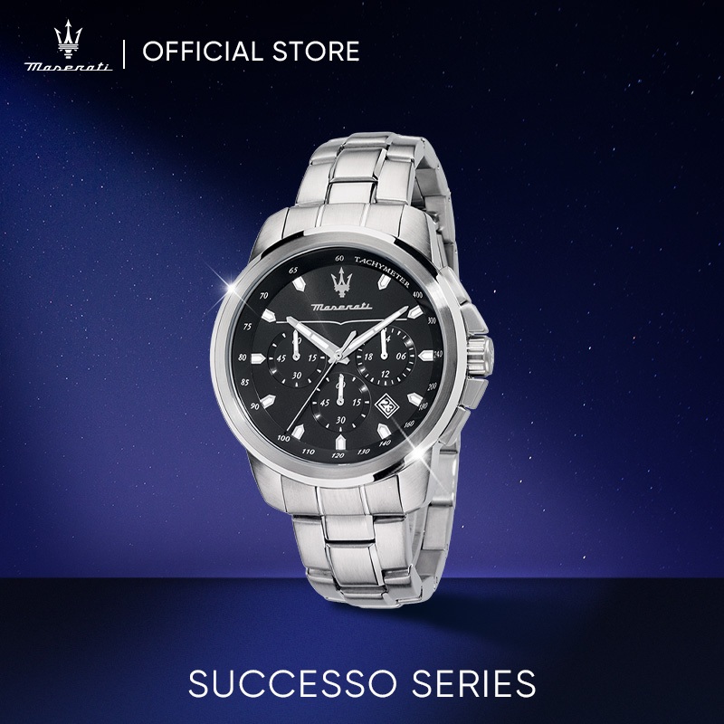 【2 Years Warranty】 Maserati Successo 44mm Stainless Steel Men's Quartz ...