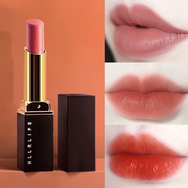 Q.21 HLLRลิปสติก 3.2g สีพีช แดงก่ำแดง ส้ม อิฐ เพิ่มความชุ่มชื้นเครื่องสำอาง Lipstick-9019 Q.21 ...