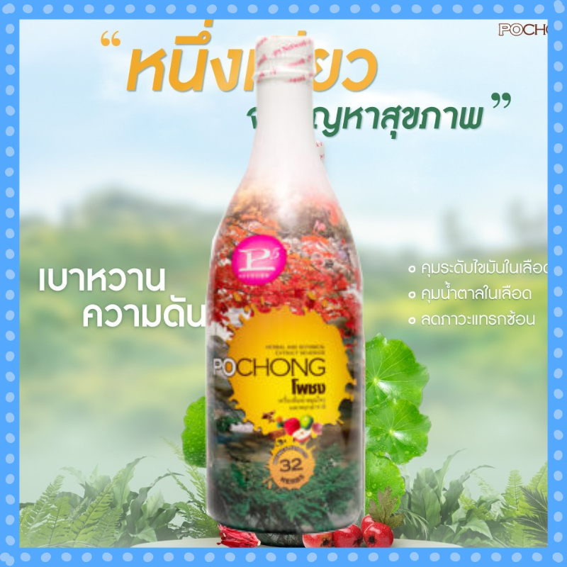 โพชงพลัส แท้ โพชง Pochong เครื่องดื่มสมุนไพร เครื่องดื่มบำรุงสุขภาพ โพ ...