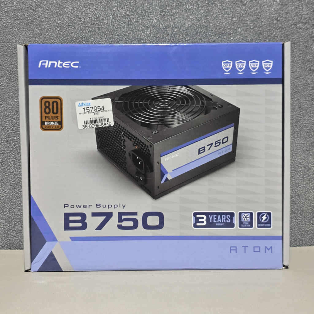 POWER SUPPLY (อุปกรณ์จ่ายไฟ) ANTEC ATOM B750 750W 80 PLUS BRONZE (BLACK) (ATX) ประกัน ADVICE 13 ...