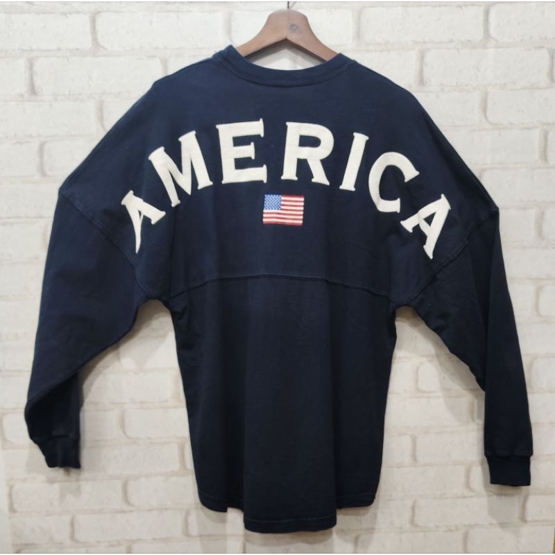 (P17) เสื่อสเวตเตอร์ สี navy blue อก 46" ยาว 29.5" หบังสกรีนฟร้อนใหญ่ ...