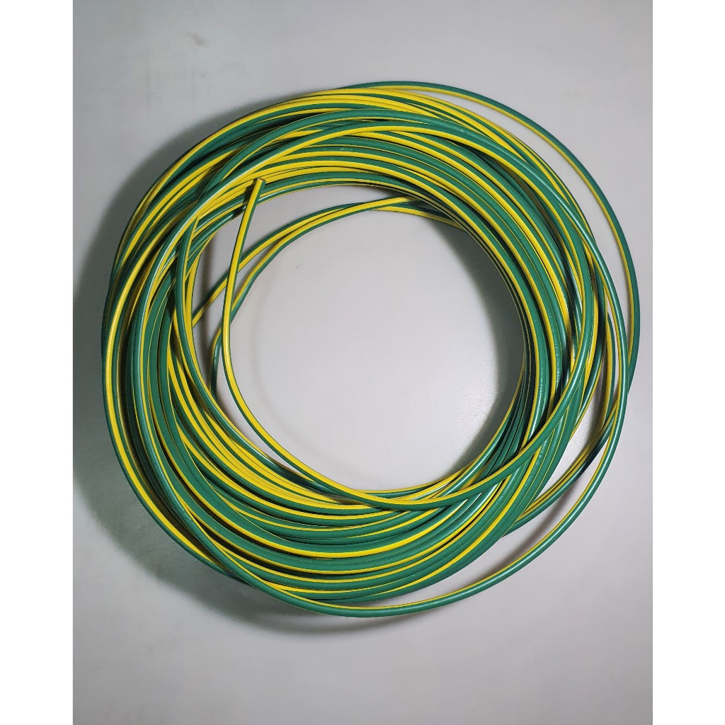 Thai yazaki สายไฟ THW 1x10 sq.mm. สีเขียว-เหลือง สั่งตัดจำนวน 10 ม. | Shopee Thailand