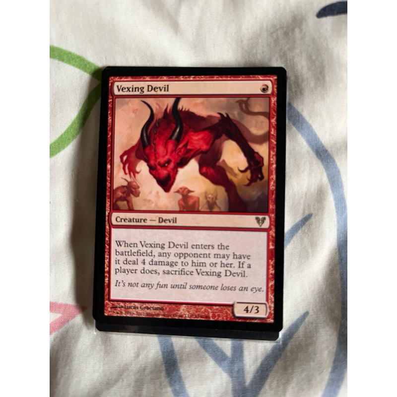 การ์ด MTG Vexing Devil Red Magic the gathering EDH รุ่น AVR สภาพ Ex-Nm ...