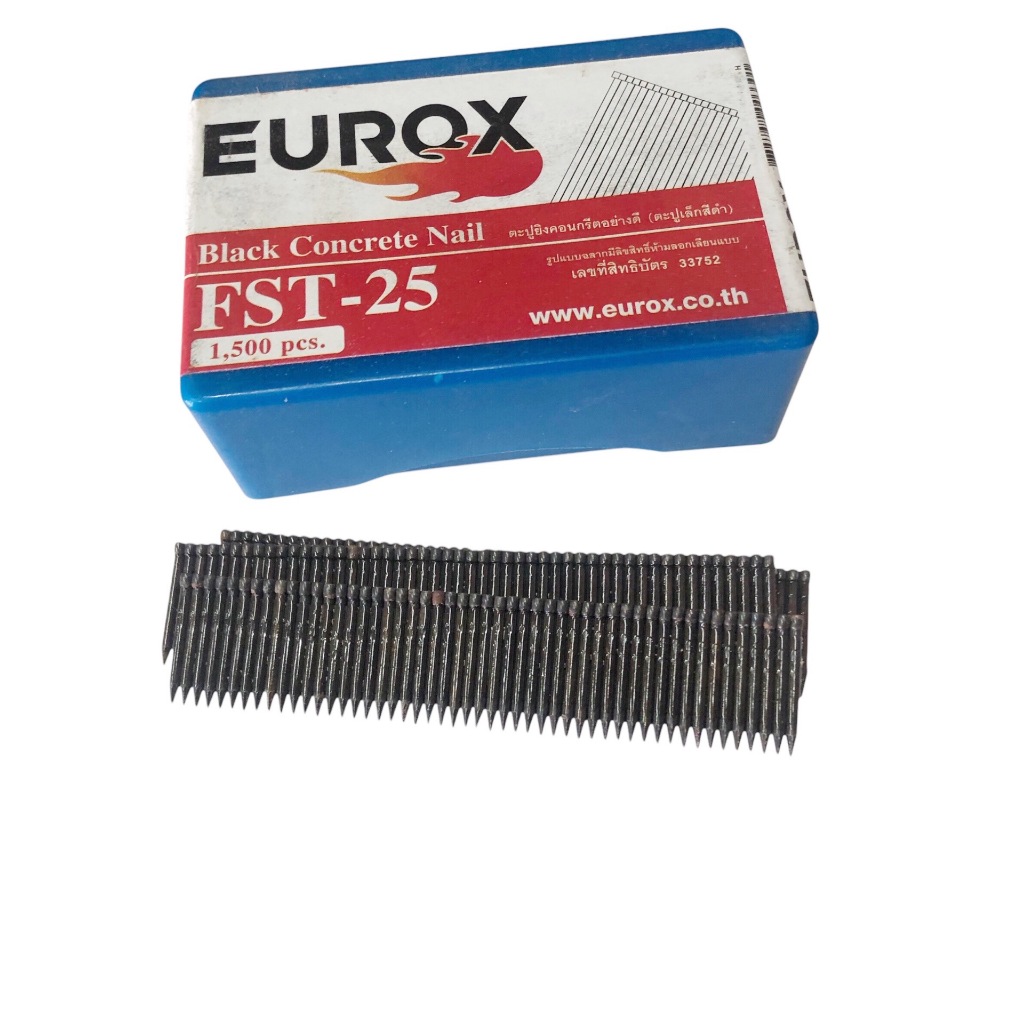 EUROX ตะปู FST ตะปูลม ตะปูเฟอร์นิเจอร์ ตะปูขาเดี่ยว ตะปูยิงคอนกรีตสีดำ ตัวเล็ก ตะปู เอฟ เอส ที ...