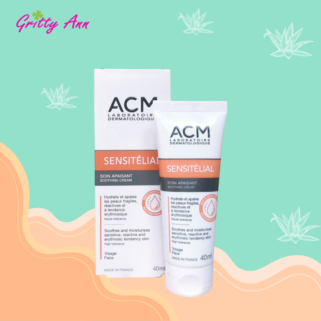 ACM Sensitelial Soothing cream 40ml. ลดรอยแดง แสบ หน้าติดสาร | Shopee ...