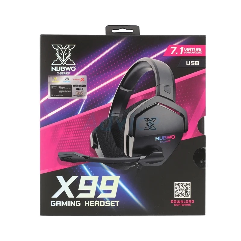 NUBWO-X X99 หูฟังเกมมิ่ง 7.1 Surround เสียงชัด เบสแน่น มีไฟ RGB พร้อมไมค์ในตัว | Shopee Thailand