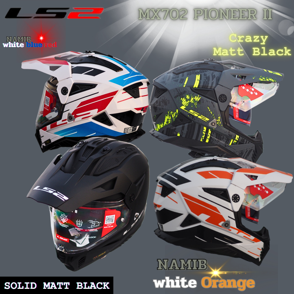 หมวกกันน็อค Ls2 รุ่น MX702 Pioneer II ทรงโมตาด สไตล์ Touring Adventure ...