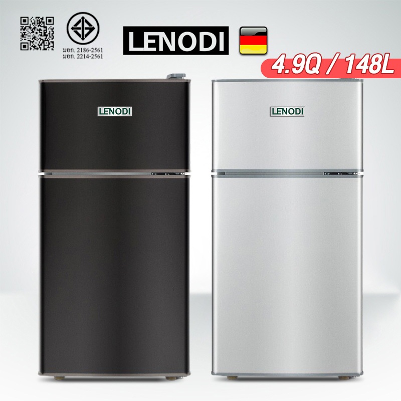LENODI ตู้เย็นมินิ 4.9Q สองประตู ประหยัดพลังงาน ตู้เย็นในบ้านขนาดเล็ก ...