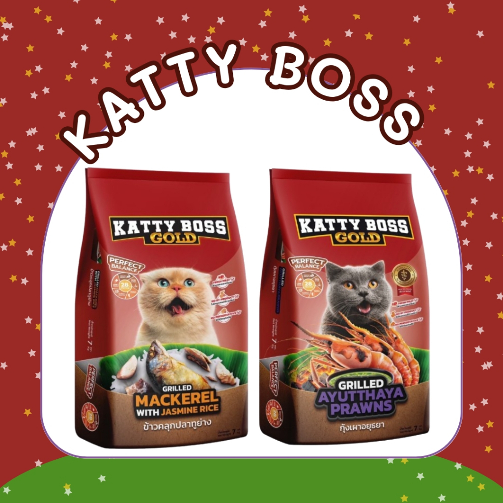 Katty Boss Gold สไตล์สตรีทฟู๊ด ขนาด 2-10 กิโลกรัม (7 กิโลกรัม แถมแมวเลีย 1 แพ็ค) | Shopee Thailand