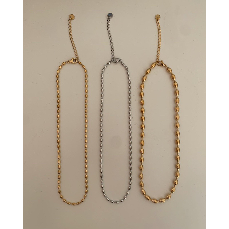 สร้อยสเตนเลส สร้อยเปล่า HER OBJECTIVE_ HER BEADED BOLD NECKLACE | Shopee Thailand