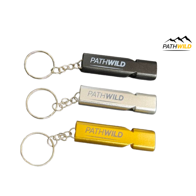 PATHWILD Aluminum Whistle พวงกุญแจนกหวีด ทรงแบน วัสดุอลูมิเนียม น้ำหนักเบามาก เหมาะพกติดตัวเพื่อ ...