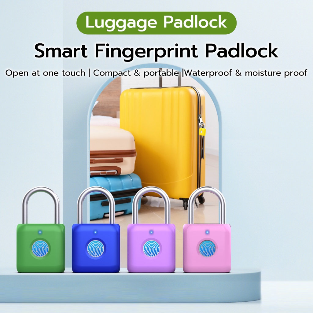 Fingerprint Padlock, Smart Luggage Lock, Combination Lock, USB ...