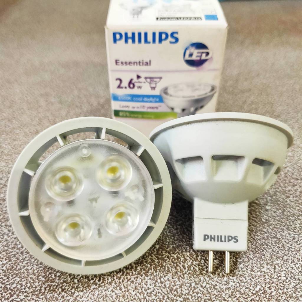 หลอด LED Philips GU5.3 MR16 12V AC 2.6W 24D Day light | Shopee Thailand