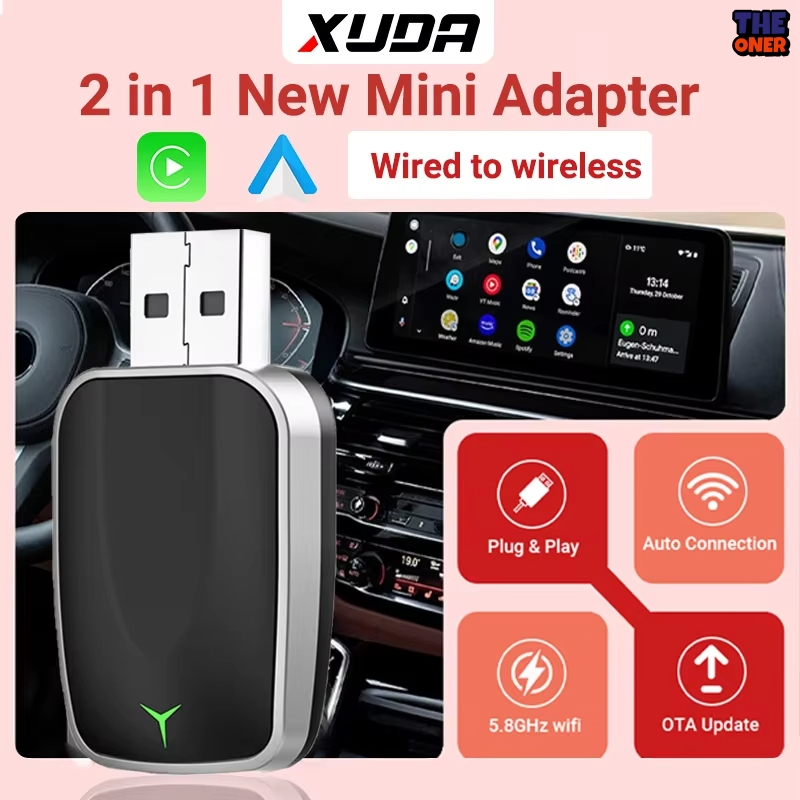 มินิบ็อกซ์อัจฉริยะ 2-in-1 ไร้สายใหม่ของ XUDA 2025 รองรับ Carplay และ ...