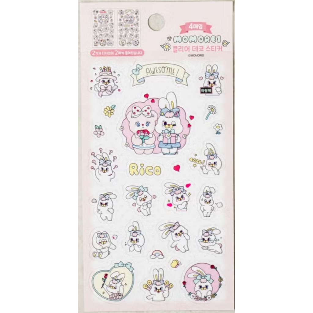 Momorei Rico Pinco Clear Deco Sticker (4 sheets) | Shopee Thailand