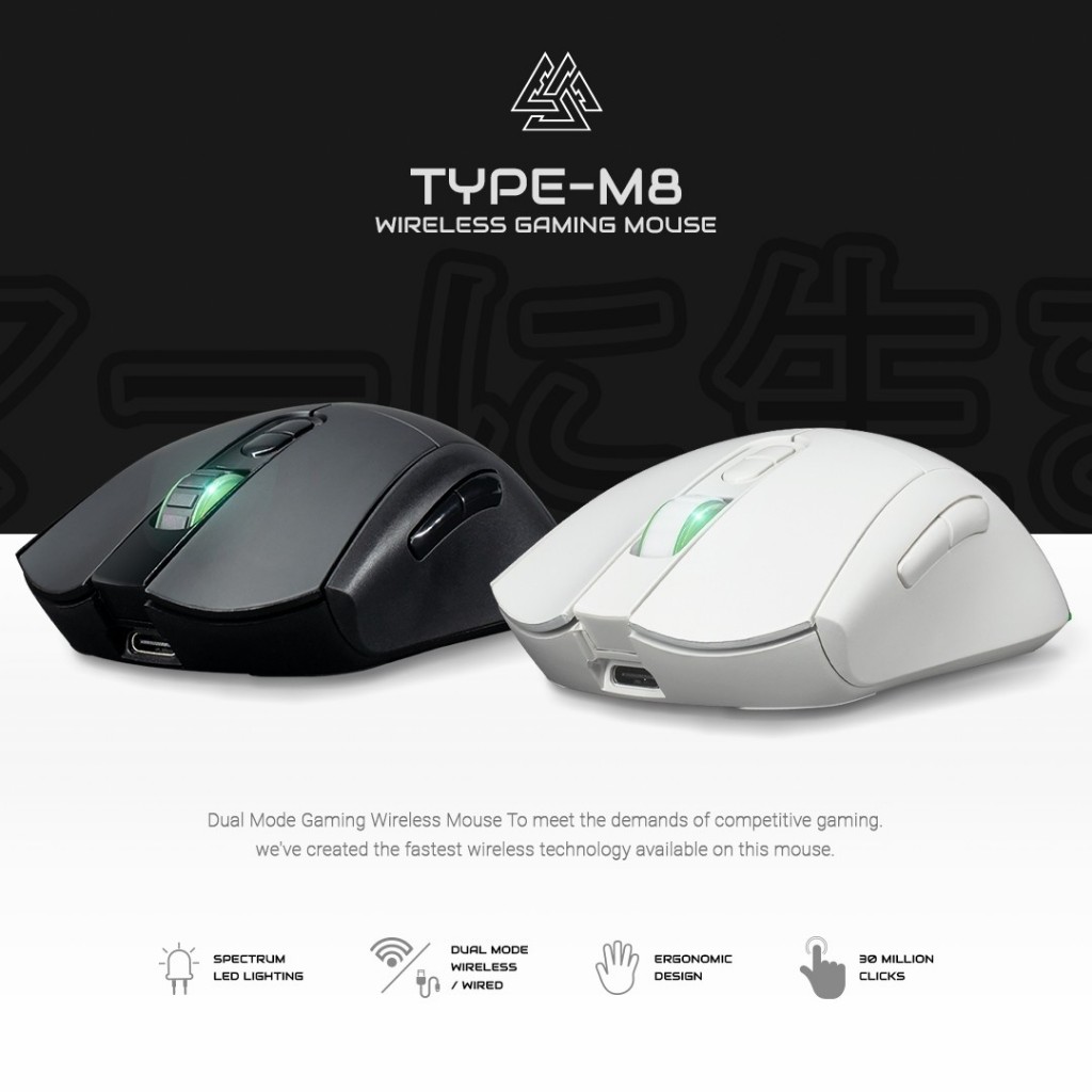 เม้าส์ไร้สายสำหรับเล่นเกมส์ Wireless EGA Type-M8 Gaming Mouse 10000DPI ...