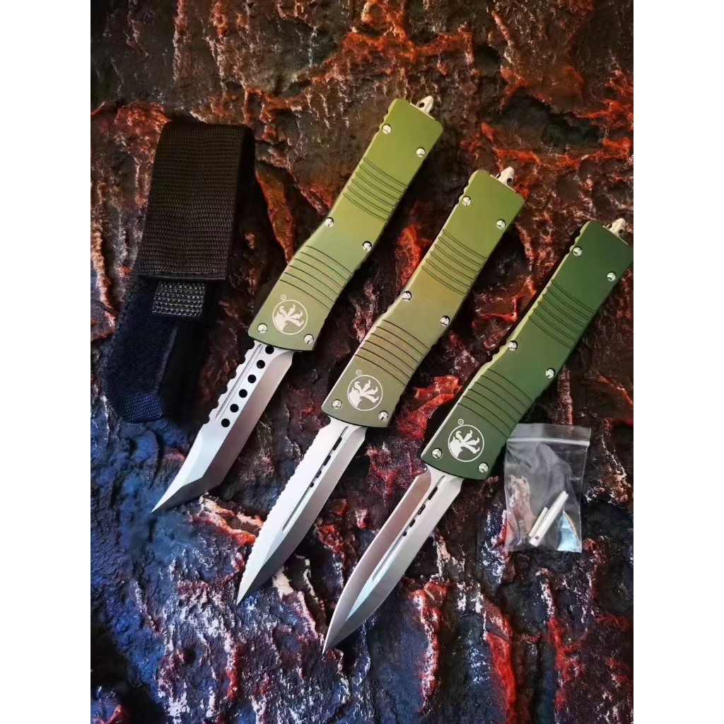 Microtech ไมโครเทคโนโลยีOTF Combat Troodon ใบมีด: D2 ความแข็ง: 58-60HRC ...
