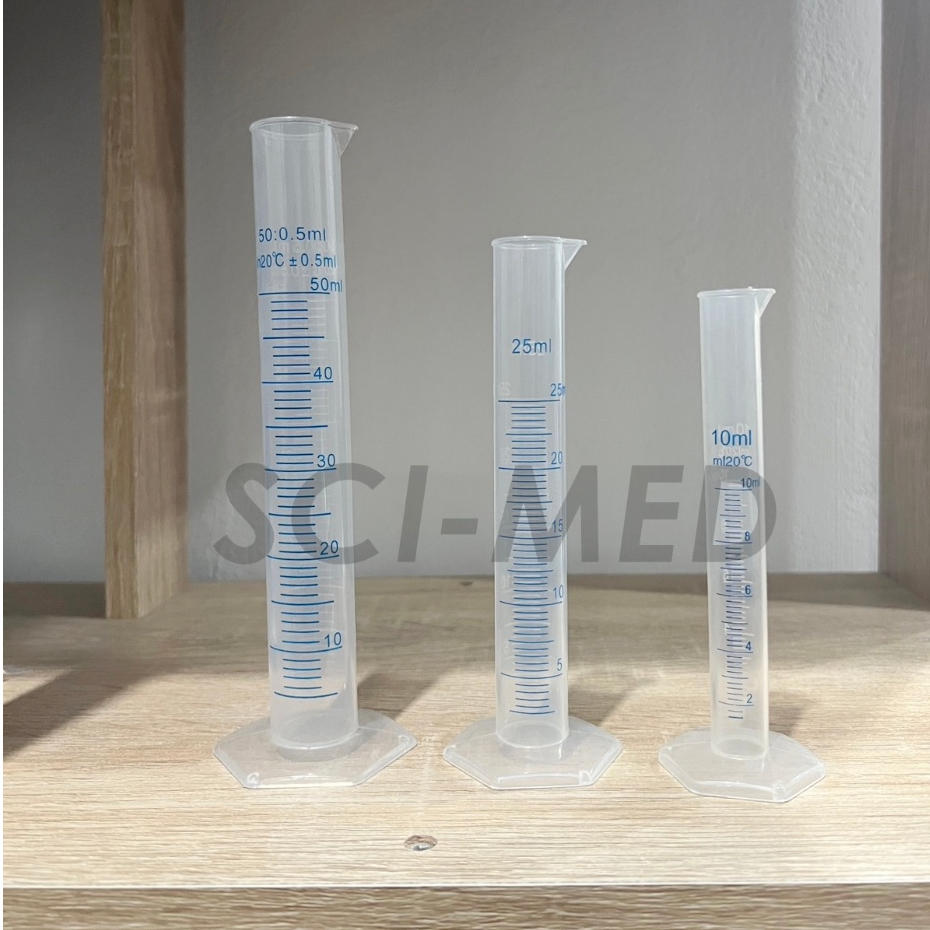 กระบอกตวงพลาสติก (สกรีนสีฟ้า) Cylinder (PP) 10ml-50ml | Shopee Thailand