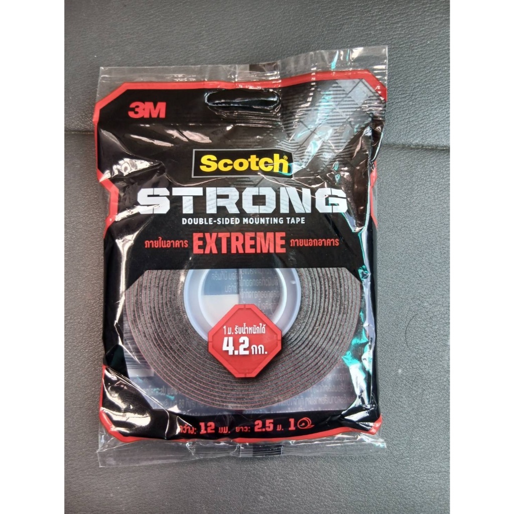 3M Scotch Extreme Tape เทปกาว 2 หน้าแรงยึดติดสูง หน้ากว้าง 19 มม. X 4 ...