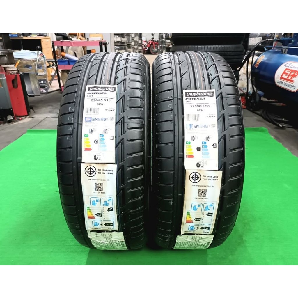 *ราคา 2 เส้น*ยางใหม่ค้างปี 225/45R19 Bridgestone Potenza S001 Runflat ผลิตปลายปี2023 ประกันบวม 2 ...