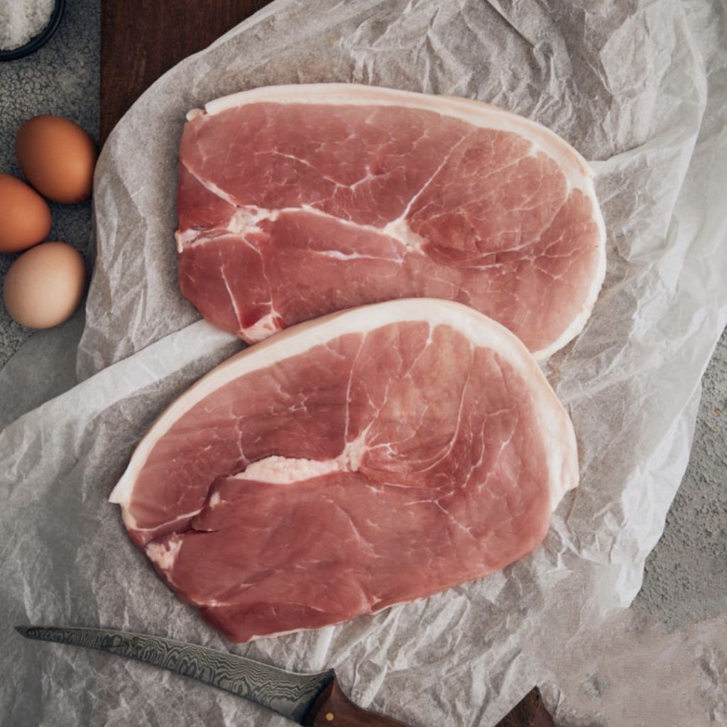 Gammon Ham (Uncooked Cured Thick Sliced Leg Of Ham) Approx 250-280g ...