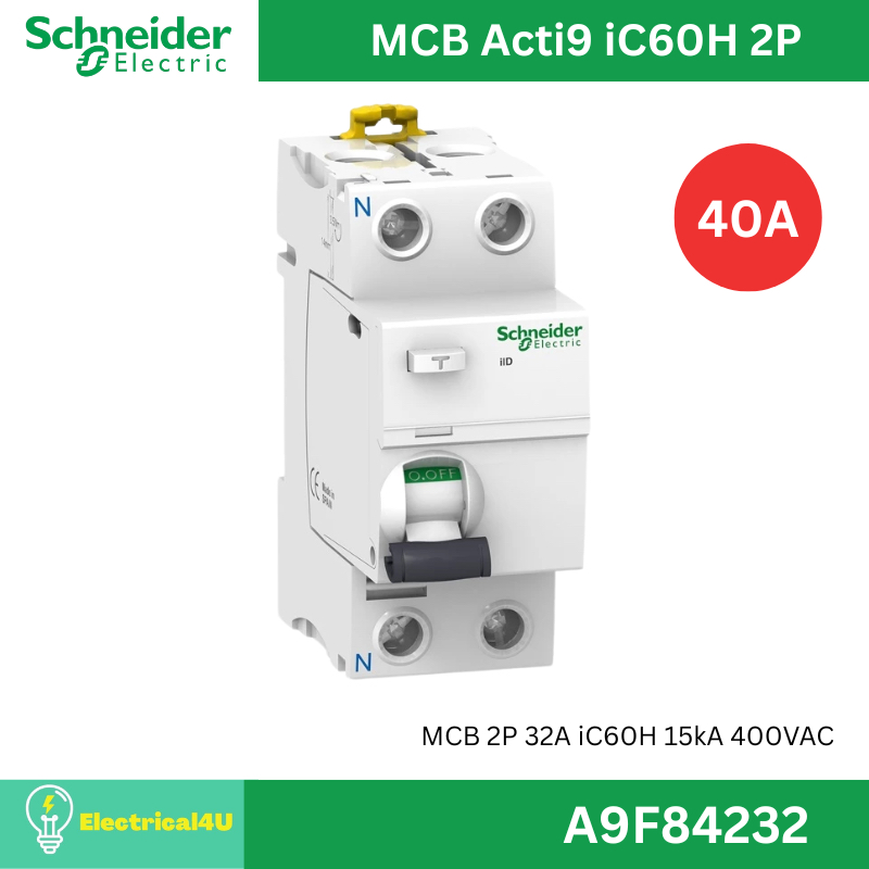 Schneider Electric A9F84232 Acti9 iC60H MCB 2P 32A 15kA 400VAC | Shopee Thailand