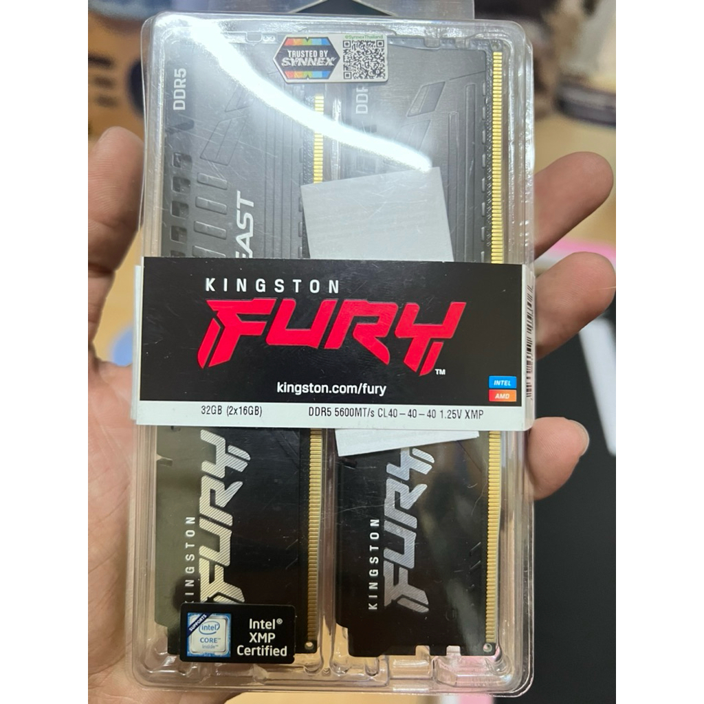 RAM 32GB (16GBx2) DDR5 5600MHz RAM (หน่วยความจำ) KINGSTON FURY BEAST DDR5 (BLACK) (KF556C40BBK2 ...