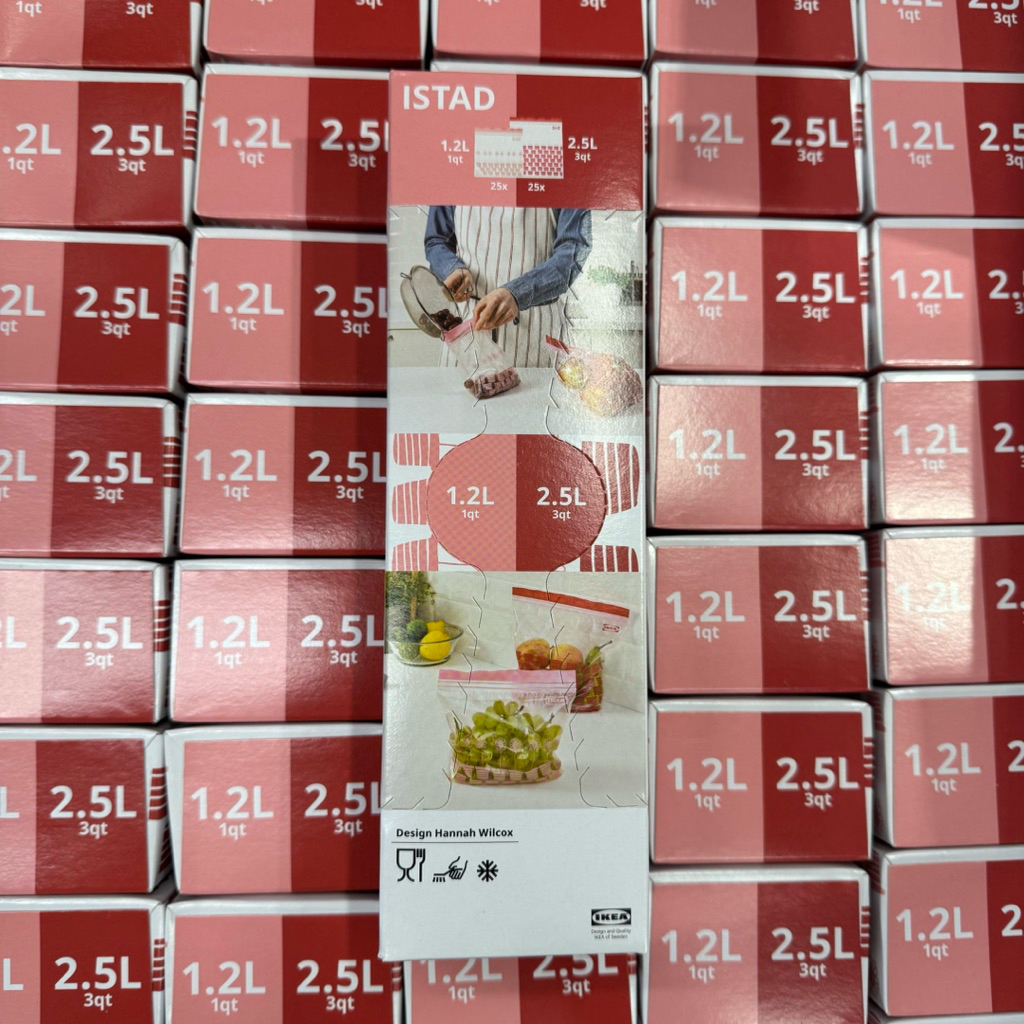 อิเกีย ถุงซิป IKEA ISTAD อีสสตัด ถุงซิปล็อกใส่อาหาร มีลาย แดง ชมพู 2.5 และ 1.2 ลิตร | Shopee ...