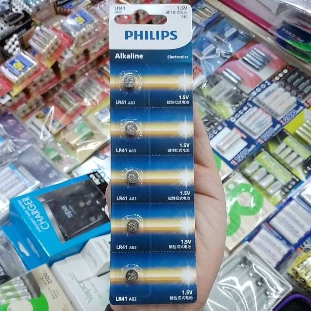 ถ่านกระดุม Philips LR41, AG3 1.5V แพค5ก้อน ของใหม่ ของแท้ แพคนำเข้าจากHK | Shopee Thailand