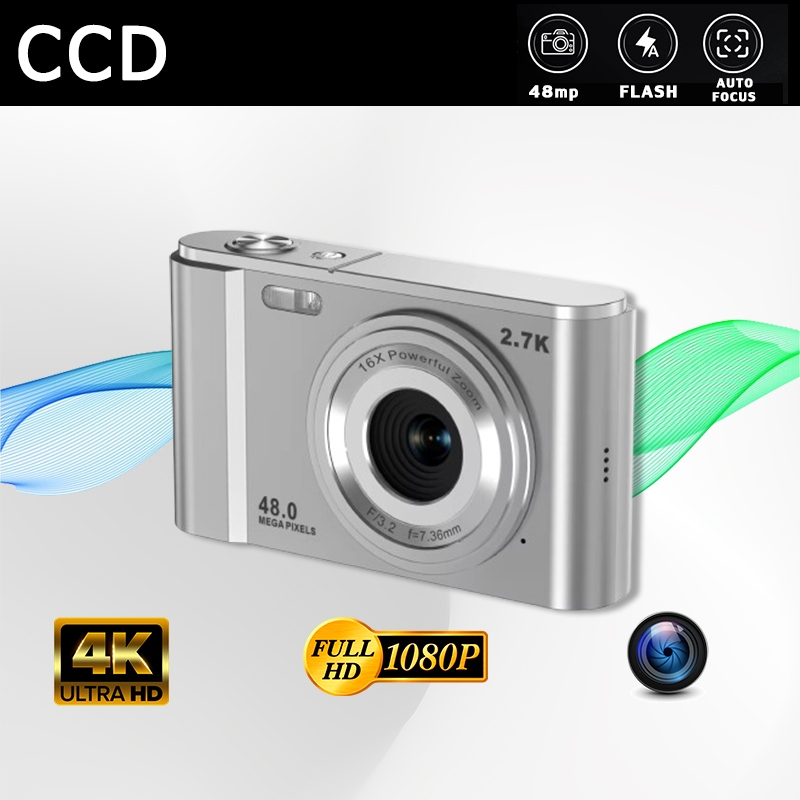 （CCD） กล้องดิจิตอล Digital Camera 48MP 8X vlogกล้อง ถ่ายรูปถ่ายวิดีโอพร้อมแฟลช กล้องนักเรียน ...