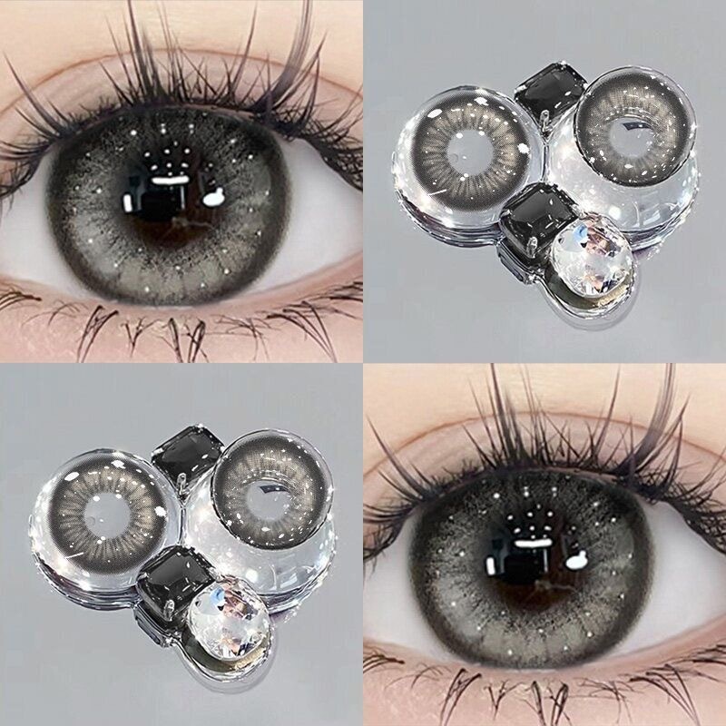 Midroo🍭[COD] คอนแทคเลนส์ขายดี รุ่น Thai Tea Grey/ Black เลนส์ขยาย ...