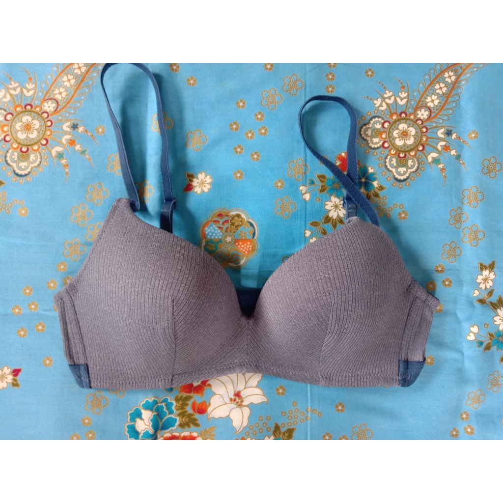 เสื้อชั้นใน สีเทาขอบสีกรม Sabina 30/65A ไม่มีโครง ฟองหนา มือสอง (B-056 ...