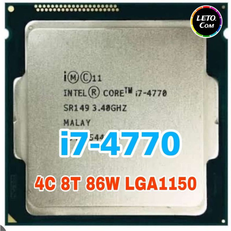 ซีพียู CPU Intel Core i7-4770 4คอ8เทรด 84W LGA 1150 ฟรีซิลิโคน1ซอง i7 ...