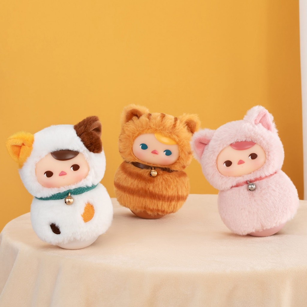 [แบบสุ่ม] PUCKY Roly-Poly Kitty Series-Vinyl Plush Blind Box โมเดล ...